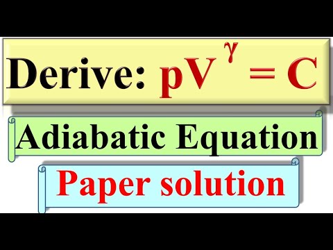 Adiabatic equation|Derivation|Adiabatic relation|Poisson law|Thermodynamics|GTU|BME|relation:p & v