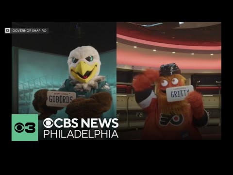 Gritty, Swoop plug new Pennsylvania license plates featuring the Liberty Bell
