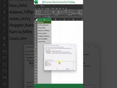 Excel Tips - Reverse Name Order - Switch Last Name Comma First Name to First Last