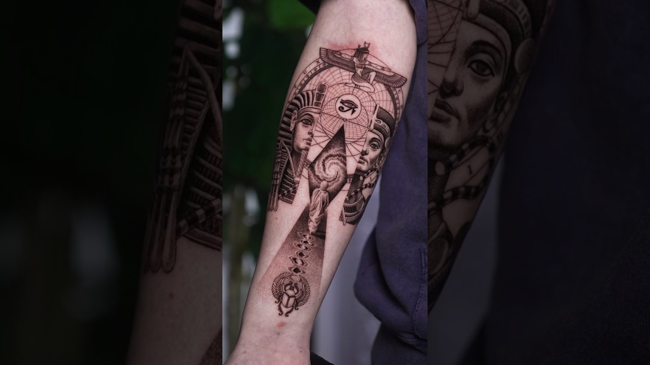 9 Hour Egyptian Tattoo 😵‍💫  #tattooartist #tattoos #viral