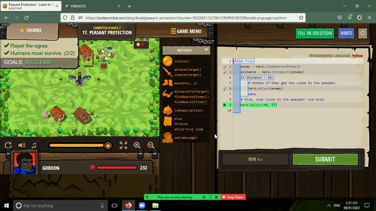 CodeCombat Peasant Protection – Python Coding for Kids | Step-by-Step Tutorial