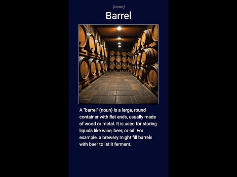 English word 'barrel' noun C1