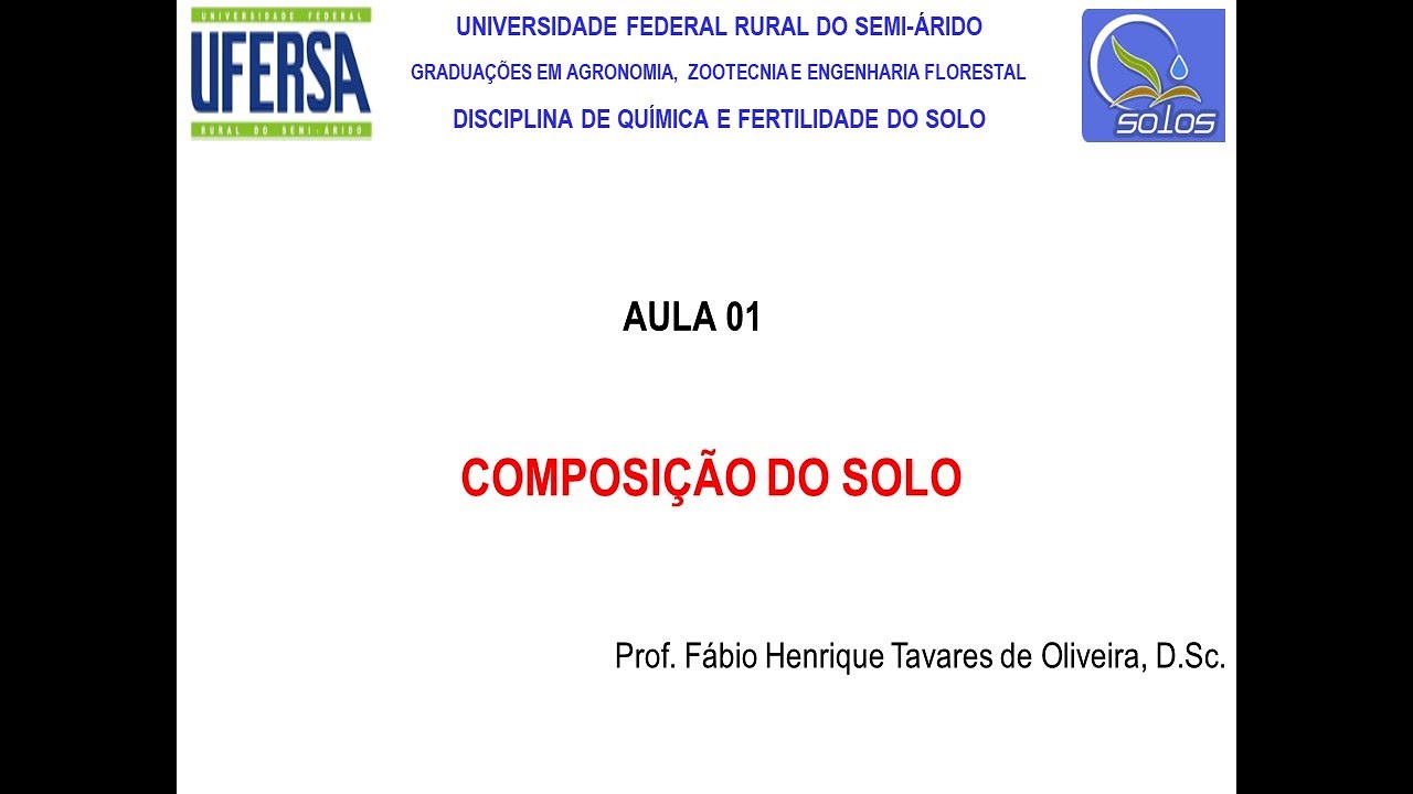 AULA 01 - Composição do Solo