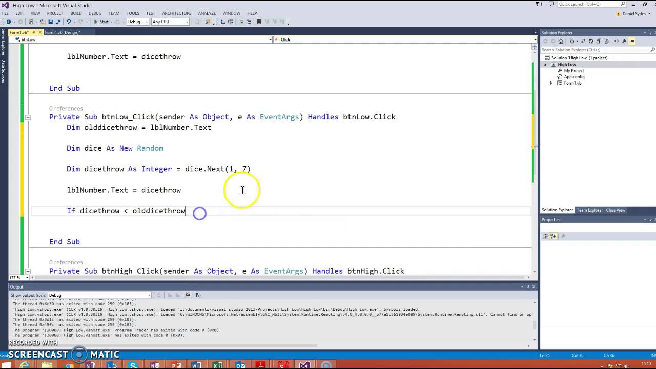 Visual Basic High Low Game, very easy!