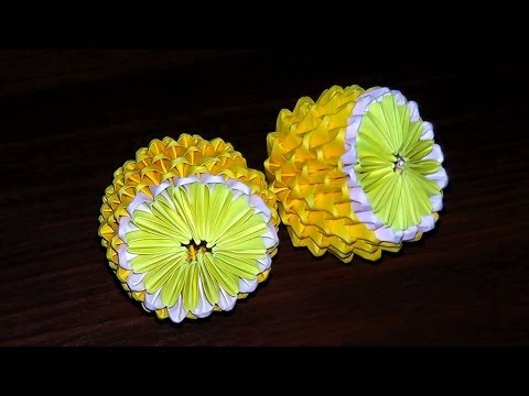3D origami lemon (tutorial, instructions) | The Secrets of Origami