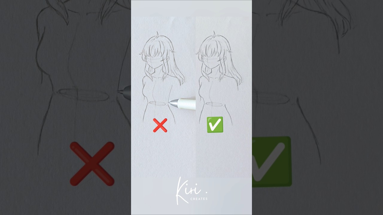 Don't make this beginner mistake - How to draw slim torso #howtodrawanime #animetutorial