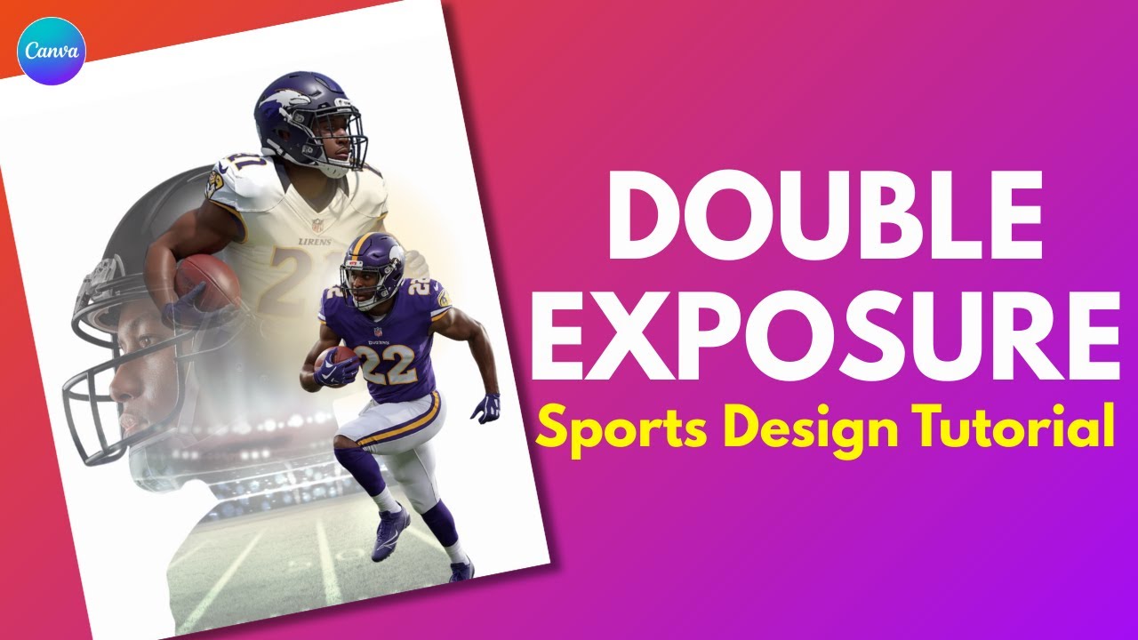 Create a Stunning NFL Double Exposure Poster in Canva | Sports Design Tutorial