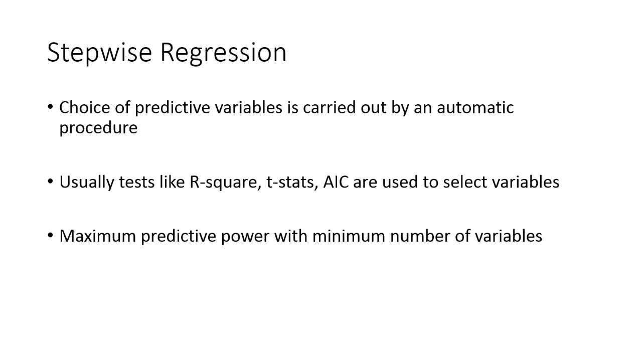 28 - Stepwise Regression