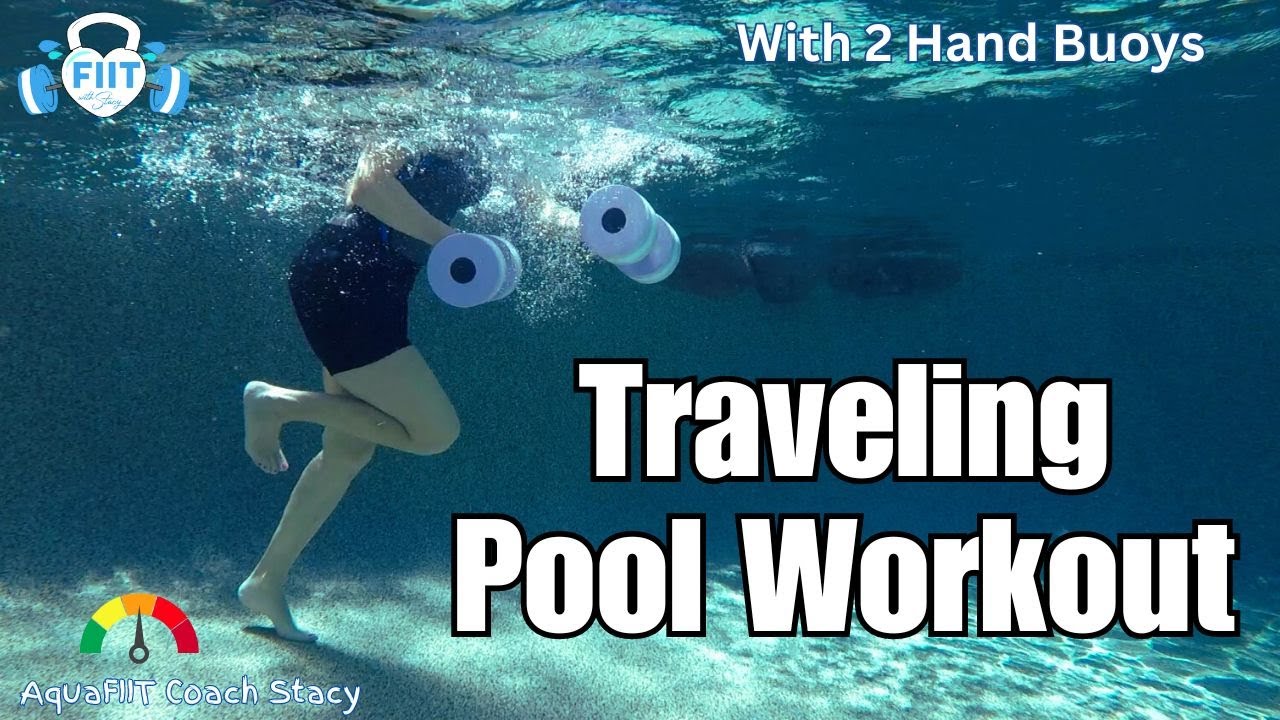 Aqua Aerobic Traveling Pool Fitness Workout  / BEST Water Exercise /2 buoy 40 min Cardio AquaFIIT