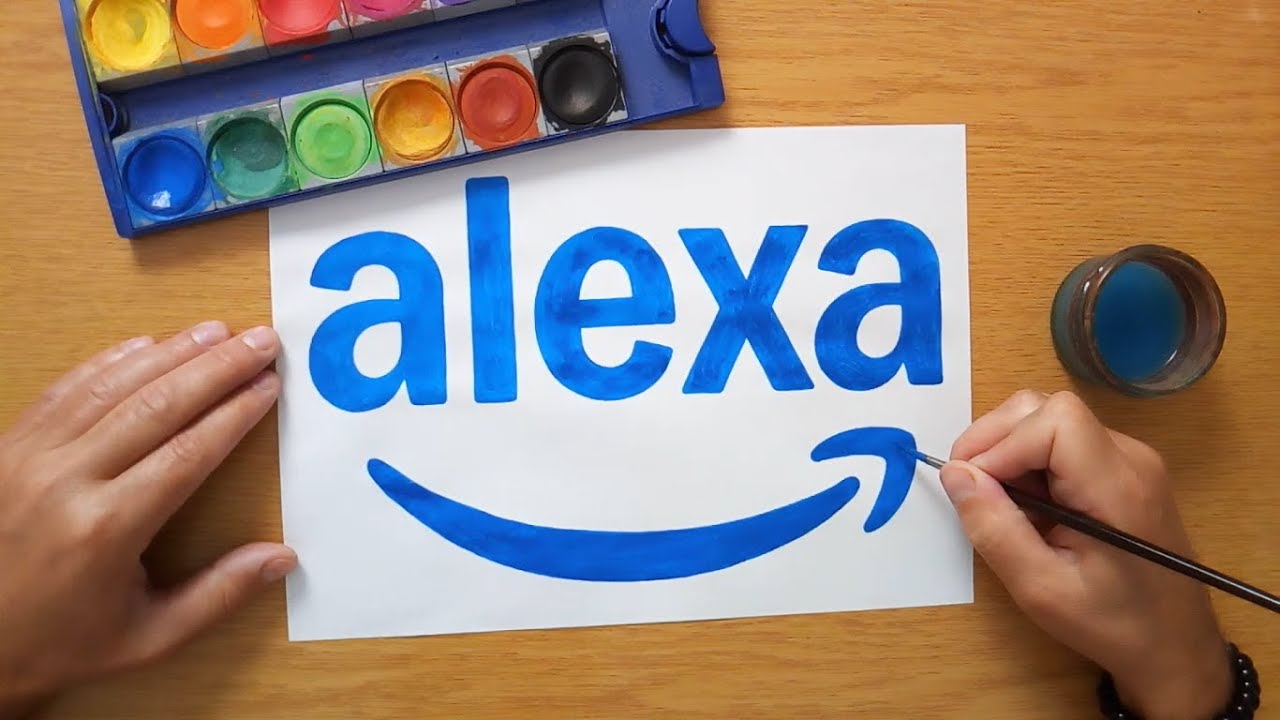 How to draw the amazon alexa logo