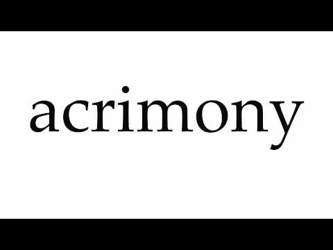 How to Pronounce acrimony