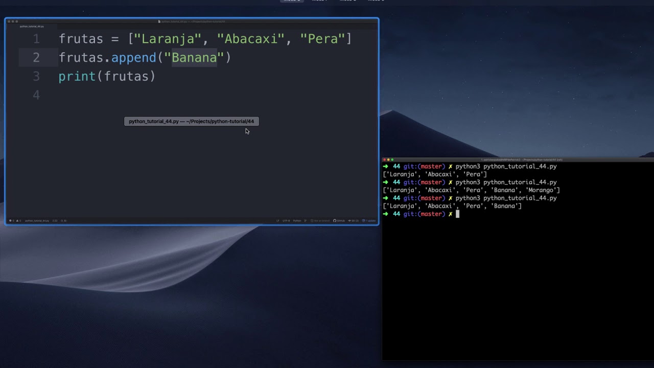Append em Listas / Array (Python Tutorial #44)