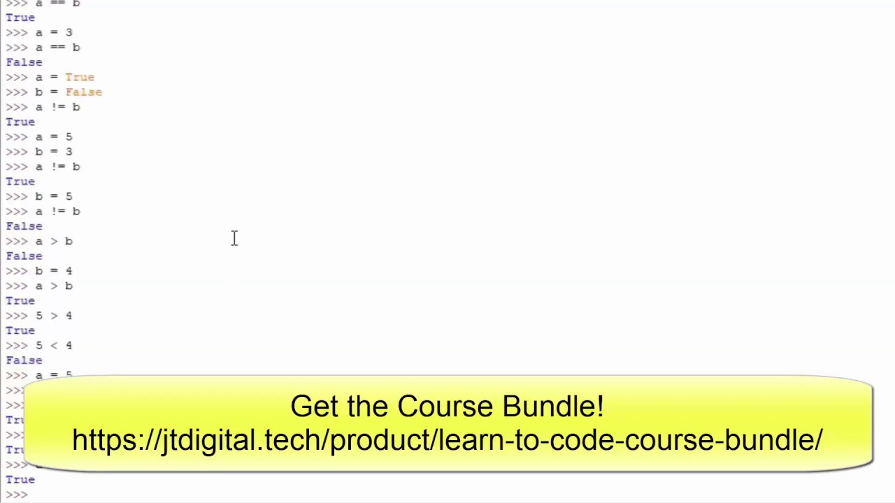 Boolean (True/False) and Comparison Operators | Learn to Code with Python #11