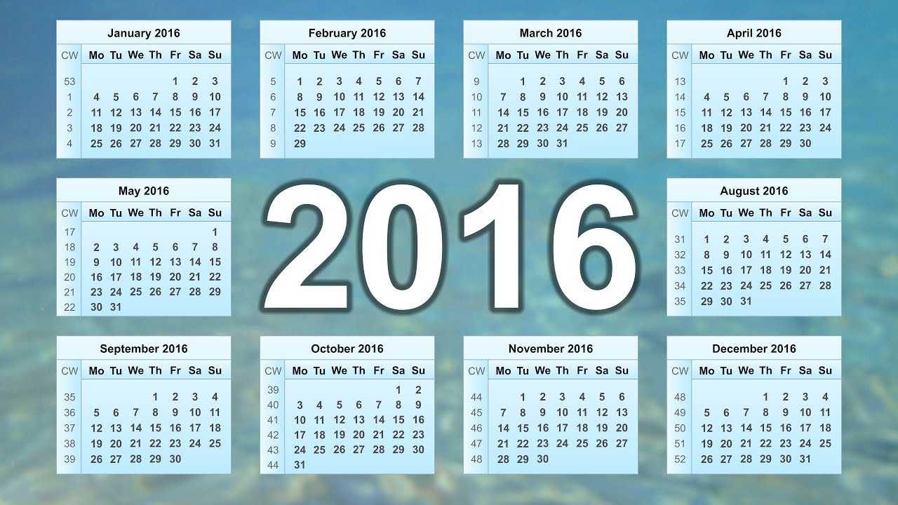 2016 Calendar