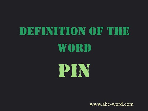 Definition of the word "Pin"