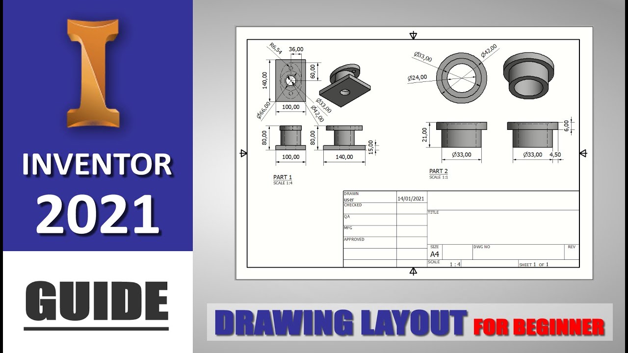 Inventor 2021 Drawing Layout Guide Basic Tutorial For Beginner