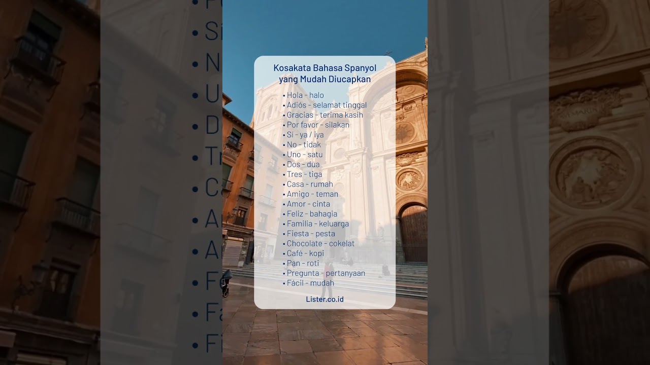 Kosakata Bahasa Spanyol yang Mudah Diucapkan #spanyol #bahasaspanyol #languageonlinecourse #language