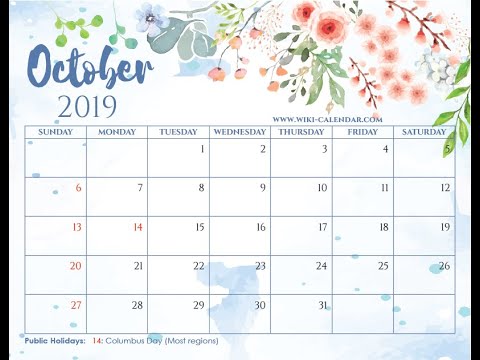 Free Printable October 2019 Calendar - Wiki-Calendar.Com