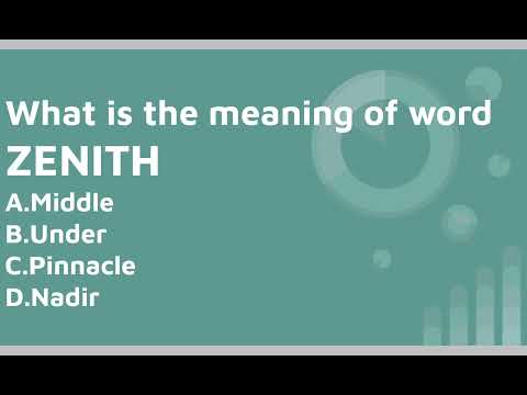 What is the meaning of Word ZENITH?