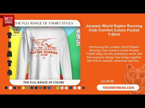 Jurassic World Raptor Running Club Comfort Colors Pocket T-Shirt