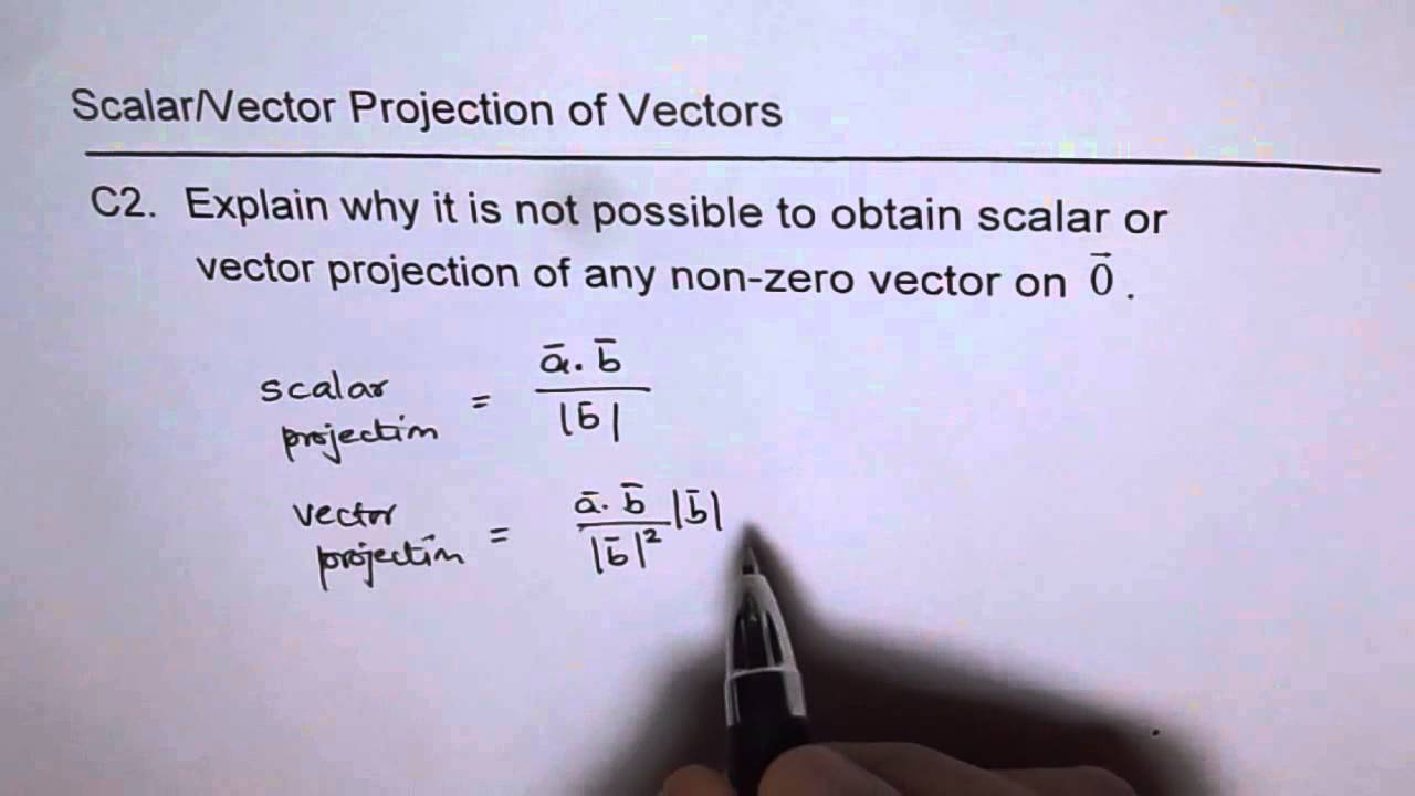 Scalar Vector Projection on Zero Vector