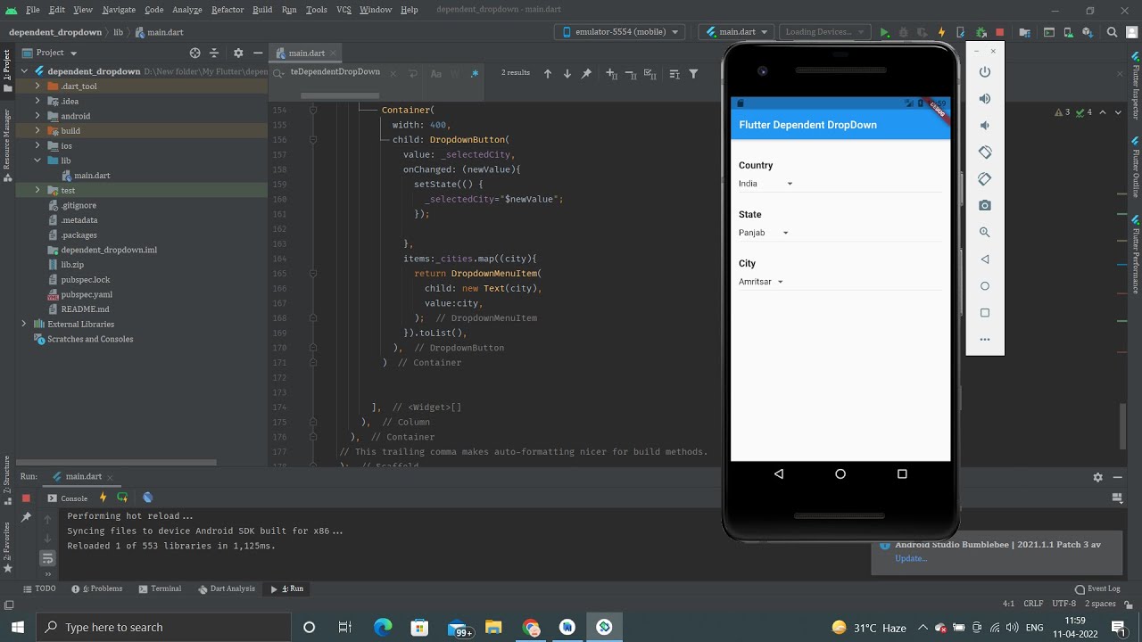 Dependent multilevel dropdown in flutter | Part-2