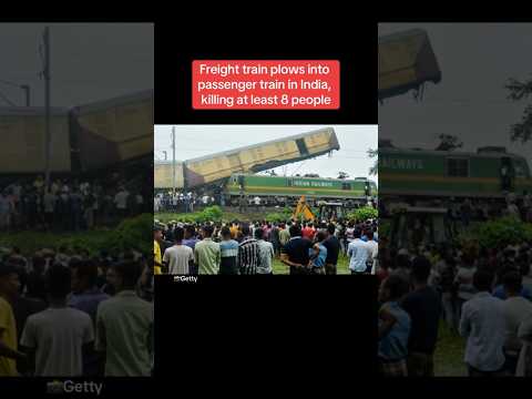 Freight train crashes into passenger train in India #shorts
