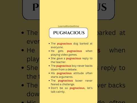 Pugnacious #shorts #words #vocabulary #fyp #viralvideo #learning #youtubeshorts #english