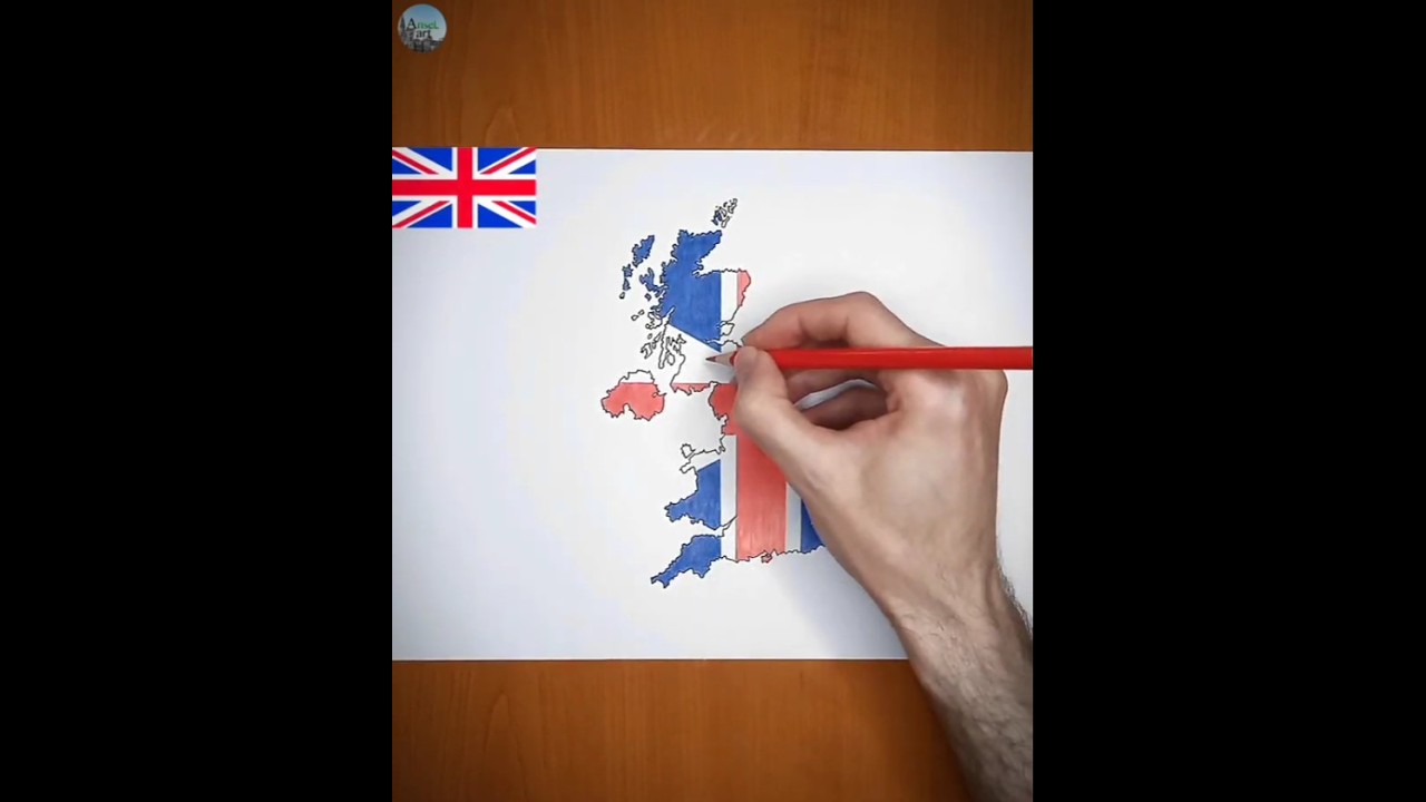 United Kingdom map drawing 🇬🇧| How to draw United kingdom map #shorts #art #drawing #uk #shortvideo