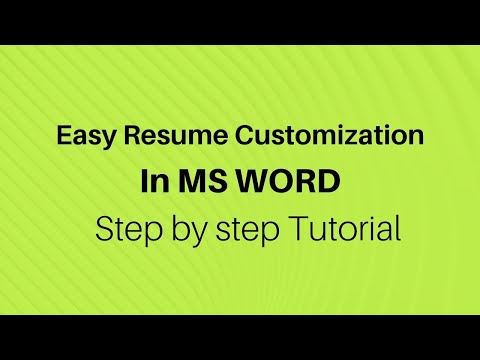 How to Customize MS Word Resume Template : Step by Step Tutorial (2023)