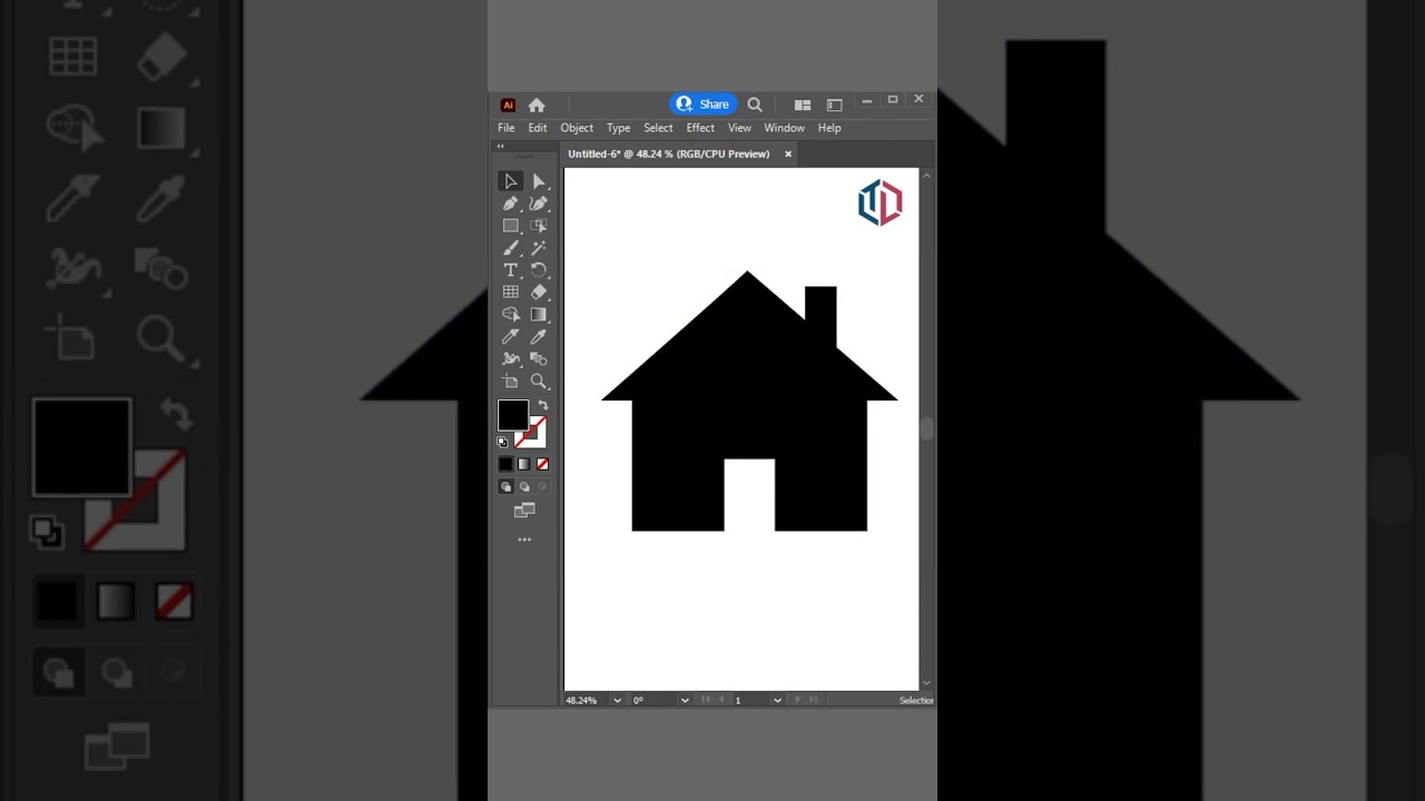 How to Create Home Icon In adobe Illustrator #homeicon #trendingshorts #tutorials #illustrator