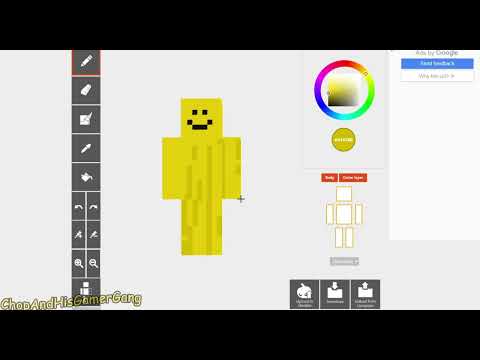 Creating a banana skin in MC creator which makes MINECRAFT SKINS!!