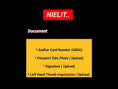 NIELIT ( Eligibility & required Docs for CCC Form)
