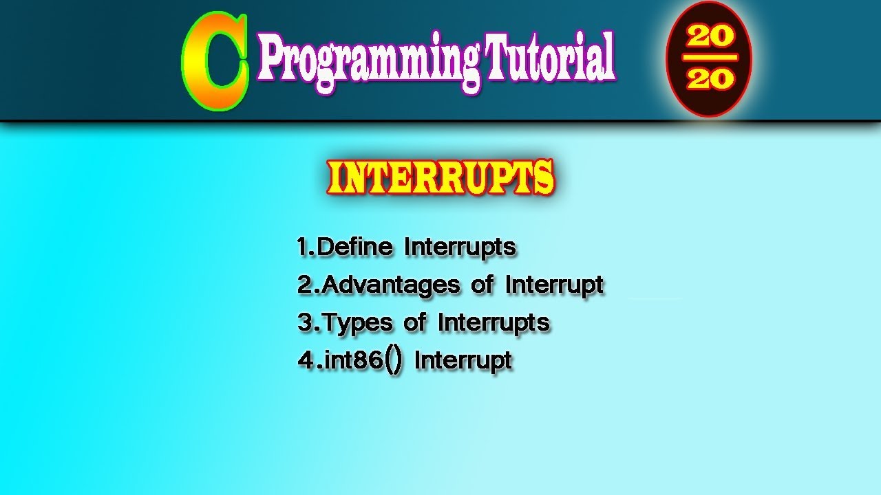 C Programming Tutorial DAY 20 | Interrupts in C | int86 register | Codedeveloper