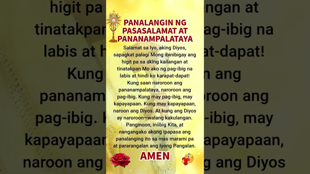 Tagalog Prayer #panalangin #catholicprayer #christianprayer #dailyprayer