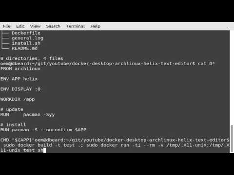 Docker desktop {{ helix archlinux }} text editor
