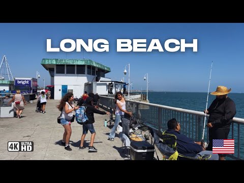 Long Beach Pier - Walking Tour 4K