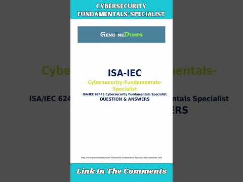 Cybersecurity-Fundamentals-Specialist - ISA/IEC 62443 Cybersecurity Fundamentals Specialist Exam