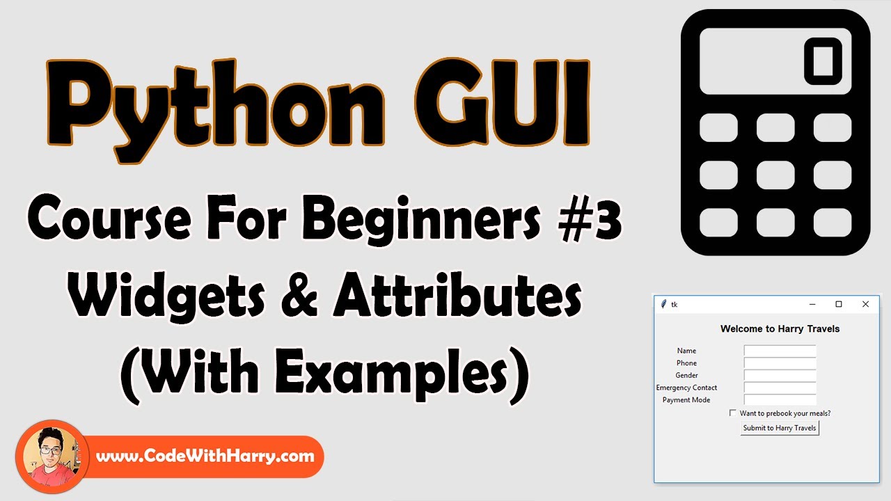 Tkinter Widgets & Attributes | Python Tkinter GUI Tutorial In Hindi #3