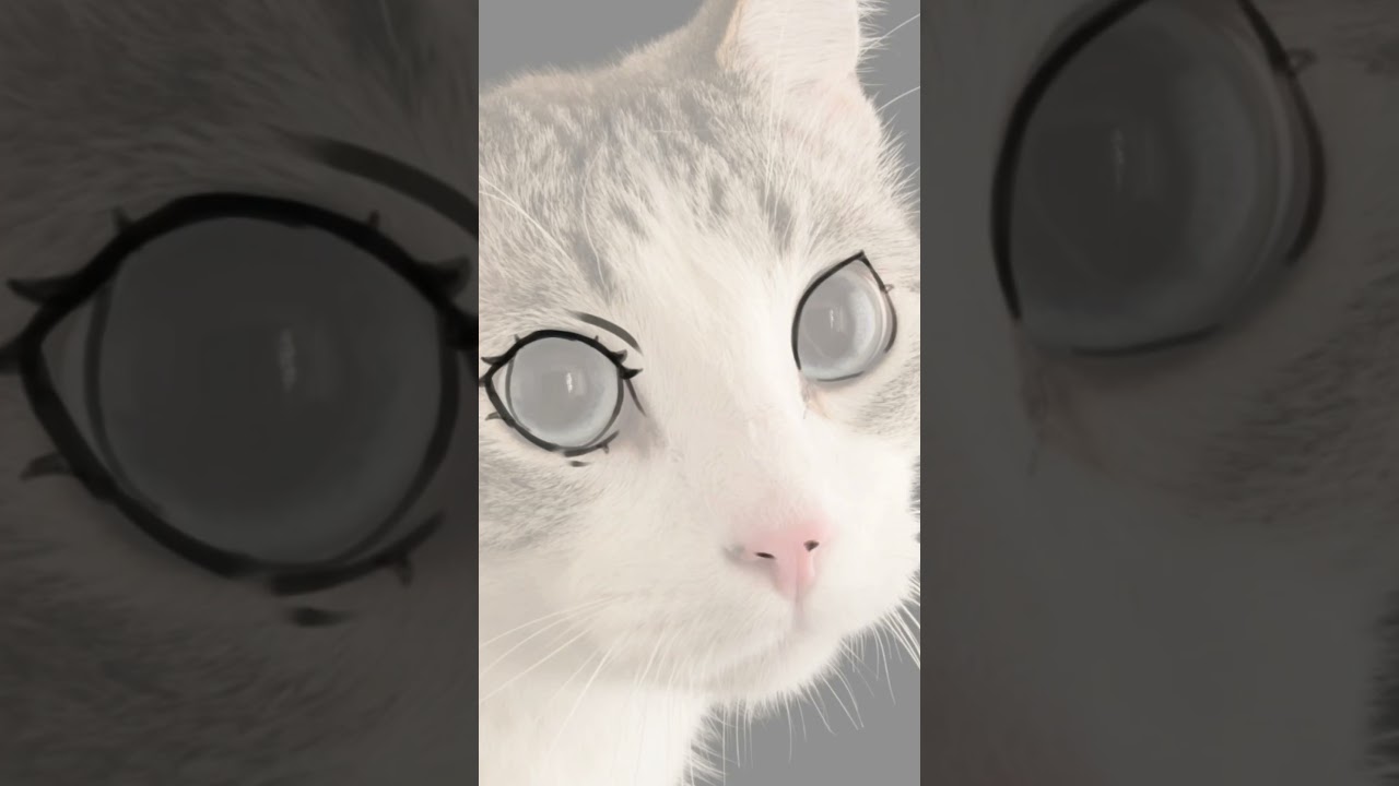 Using cat face theory to draw eyes #odetari #cat