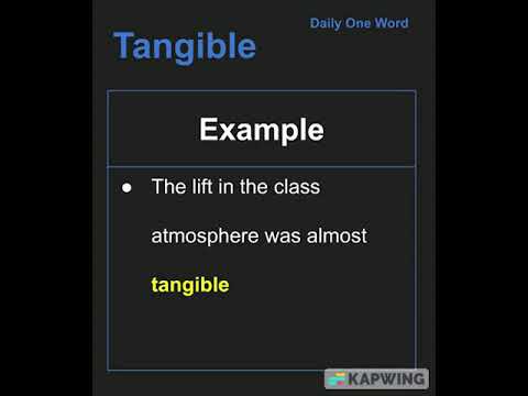 Meaning of Tangible