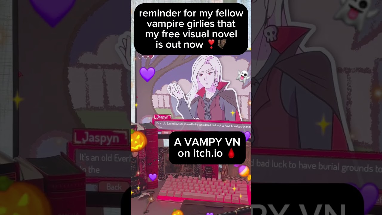 play it for free now at pixachar.itch.io/a-vampy-vn❣️#vampire #vampires #visualnovel #indiegames