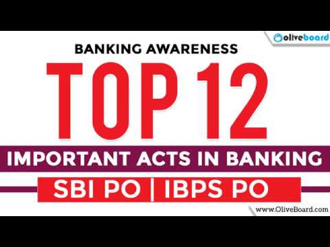 Banking Awareness: 12 Important Acts from Banking Sector | SBI PO 2018 | IBPS PO 2018