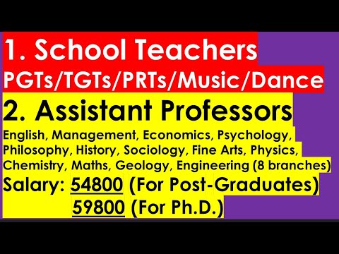 Jobs for PGTs/TGTs/PRTs/Music teachers & Asstt Professors - Salary Upto 59800