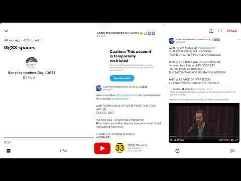 GG33 - Gary Spaces - Joe Rogan is a Tate War Room Member | Warning Shots | GG33 Academy
