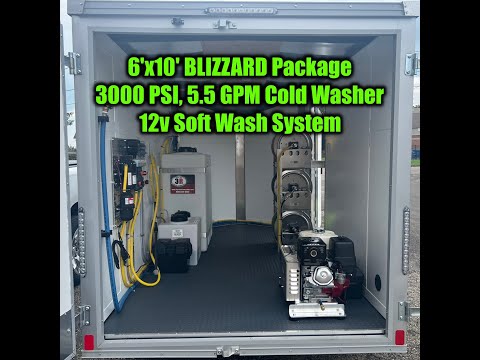 6’x10’ BLIZZARD Package - 3000 PSI 5.5 GPM Cold Water Washer, 7 GPM 12V Soft Wash System, & Upgrades