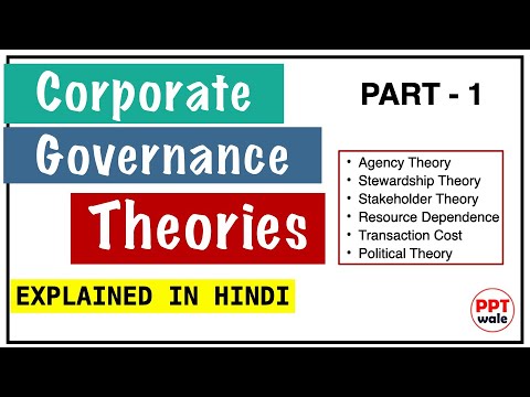 CORPORATE GOVERNANCE THEORIES IN HINDI | PART 1 | Six Main Theories | Agency, Stewards, Stakeholder