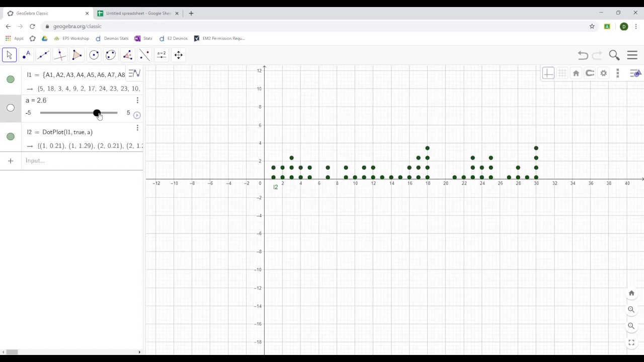 How to Make a Dot Plot in GeoGebra