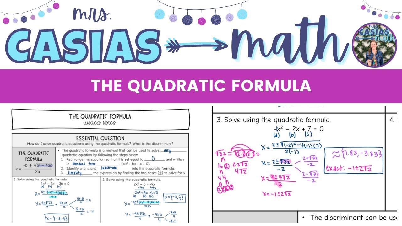 How to Solve a Quadratic Equation with the Quadratic Formula and the Discriminant | Algebra 1 Lesson
