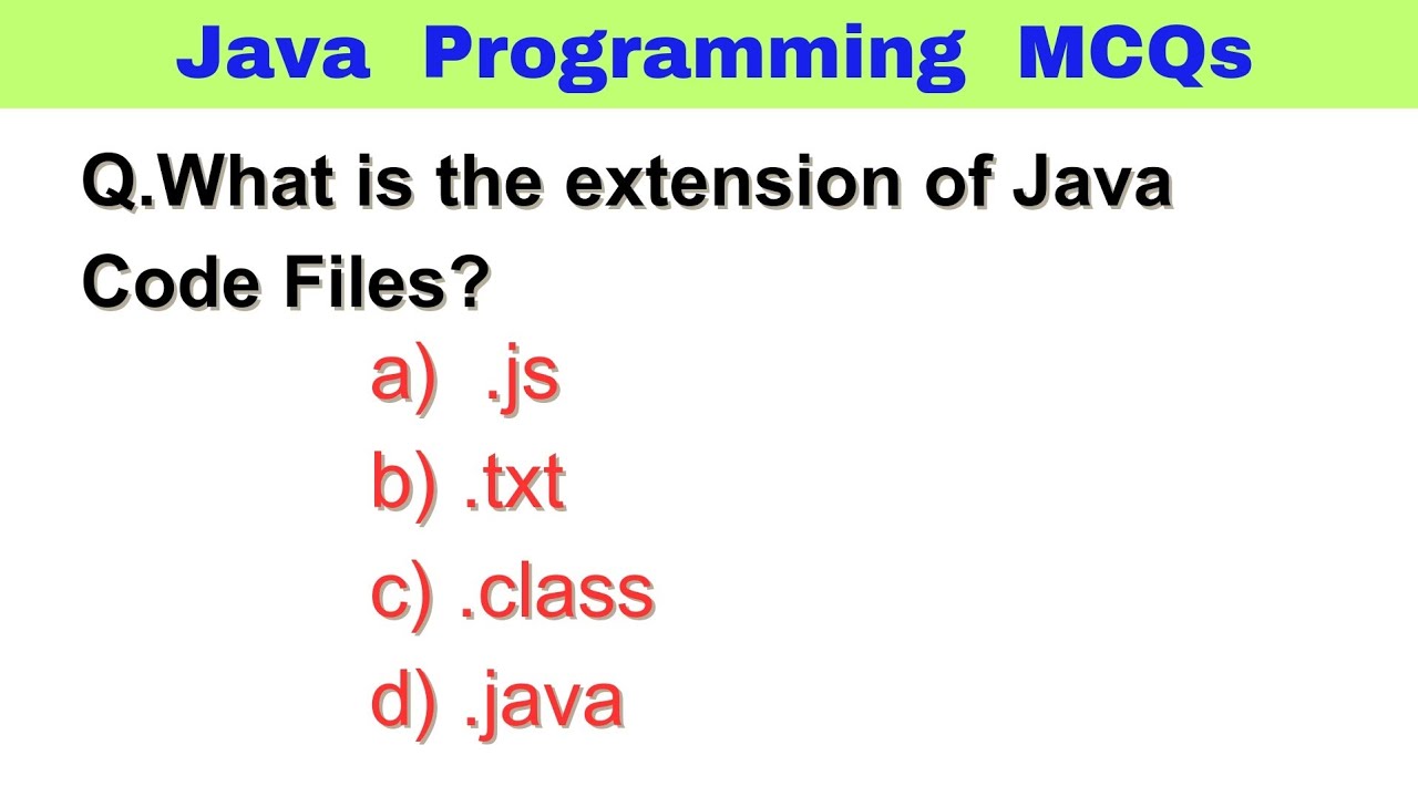Java Programming MCQ Questions with Answers|Java Programming MCQ